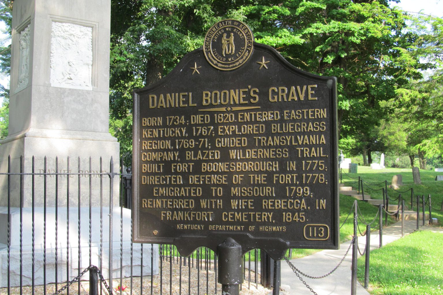 Daniel Boone's Grave - Gallatin County Tourism • Gallatin County, Kentucky